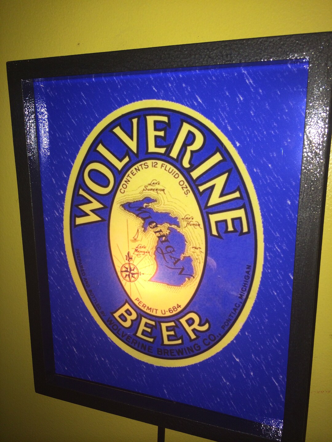Wolverine Michigan Beer Bar Man Cave Lighted Advertising Sign - Etsy