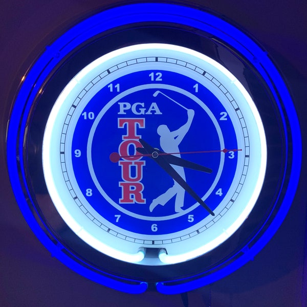 Blue Neon Wall Clock - Etsy