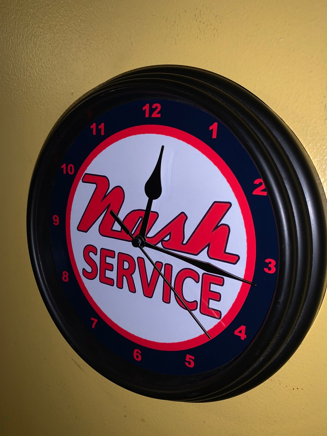 Nash Service Motors Auto Garage Bar Advertising Man Cave Black Clock ...