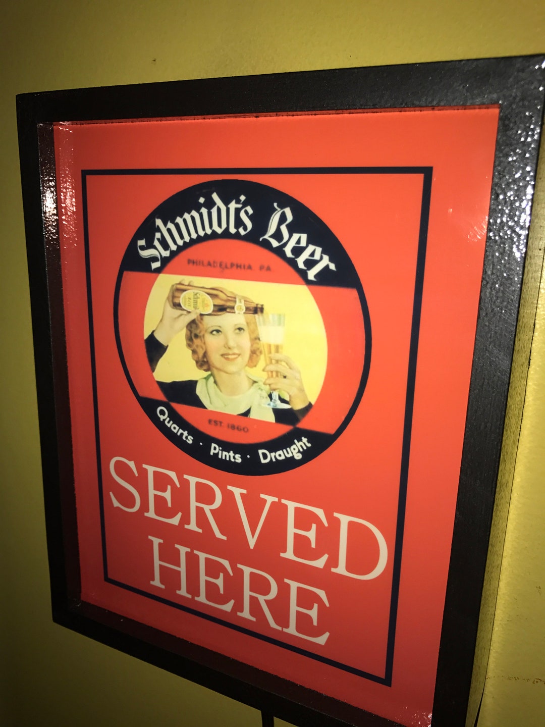 Schmidt's Beer Bar Man Cave Retro Lighted Advertising Sign - Etsy