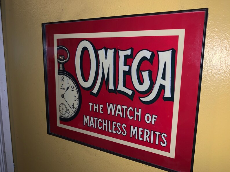 Omega Pocket Watch Repair Jewelry Store Bar Framed Advertising Print ...