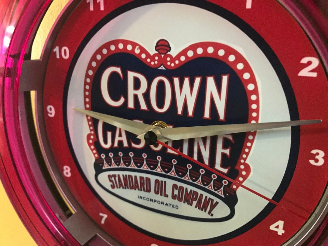 CROWN STANDARD Oil Gas Service Station Garage Mechanic Bar Neon Man ...