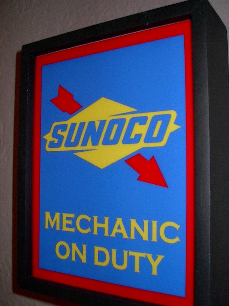 Sunoco Oil Service Gas Station Garage Mechanic Man Cave Lighted ...