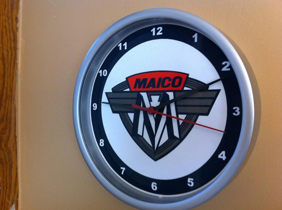 Maico Motorcycle SILVER GRAY Logo Garage Mechanic Racing Bar ...