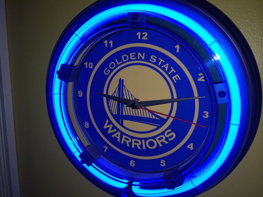 Golden State Warriors Basketball Bar Neon Wall Clock Man Cave Sign - Etsy