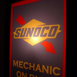Sunoco Oil Service Gas Station Garage Mechanic Man Cave Lighted ...