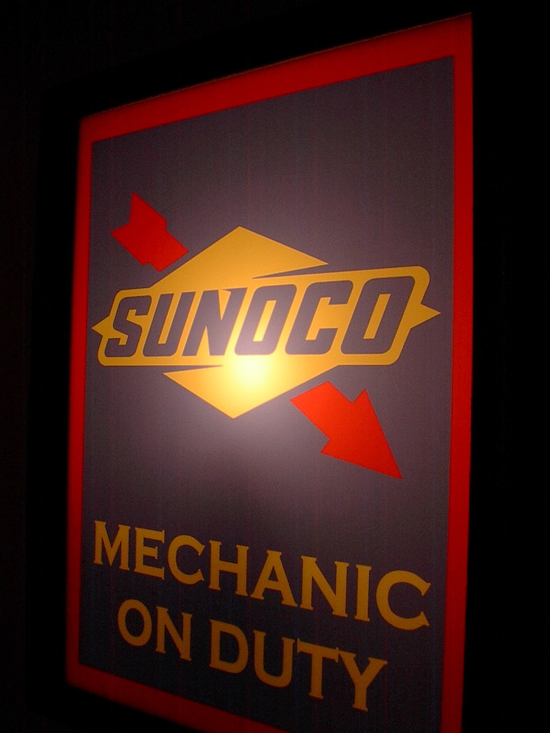 Sunoco Oil Service Gas Station Garage Mechanic Man Cave Lighted ...