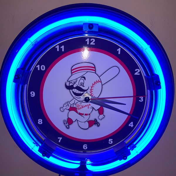 Retro Neon Wall Clock - Etsy