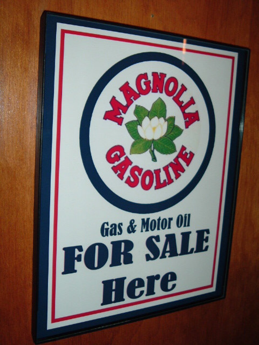Magnolia Motor Oil Gas Service Station Garage Bar Framed Advertising ...