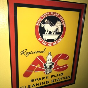 AC Spark Plugs Gas Service Station Garage Bar Framed Advertising Print ...