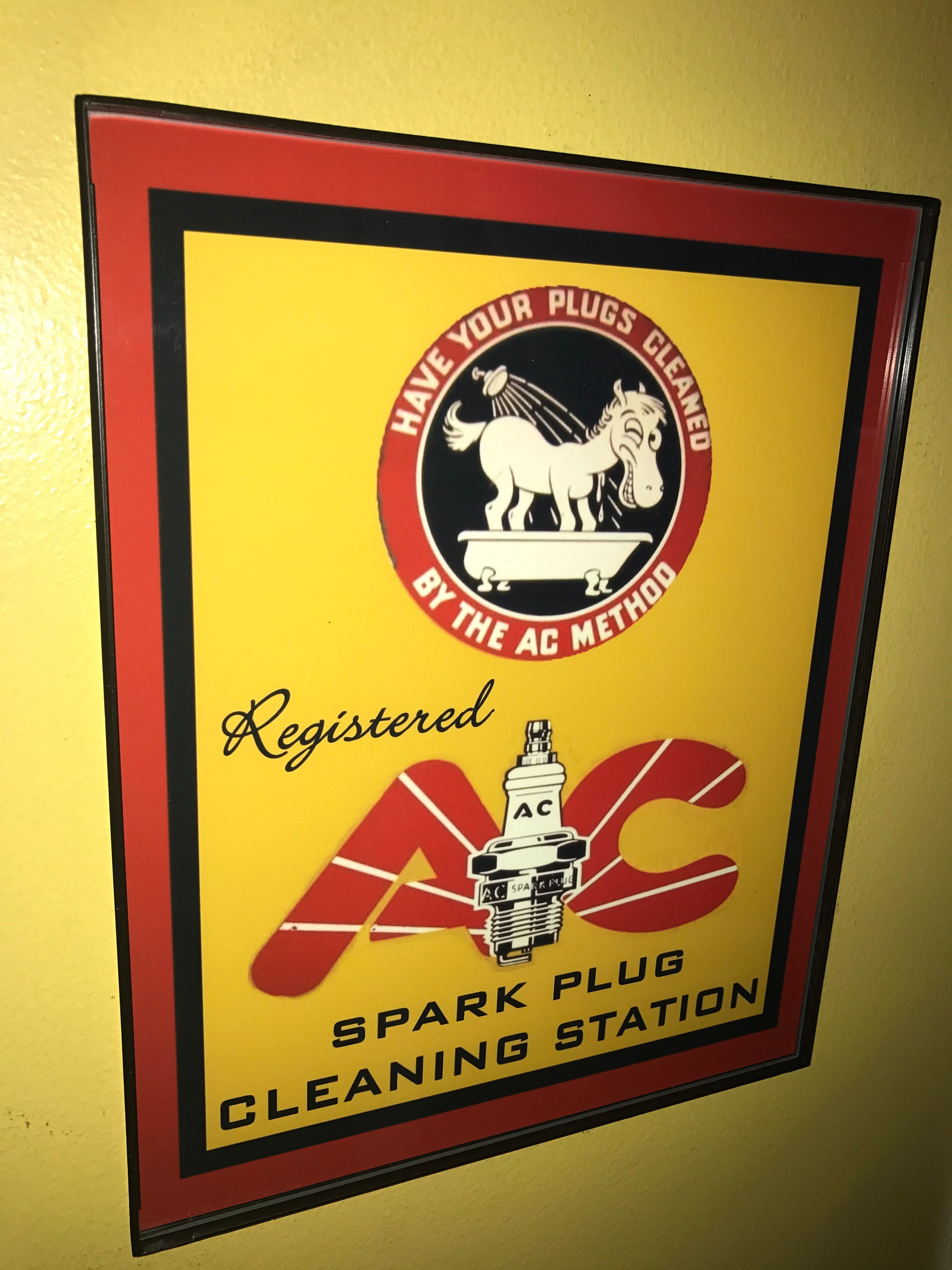 AC Spark Plugs Gas Service Station Garage Bar Framed Advertising Print ...
