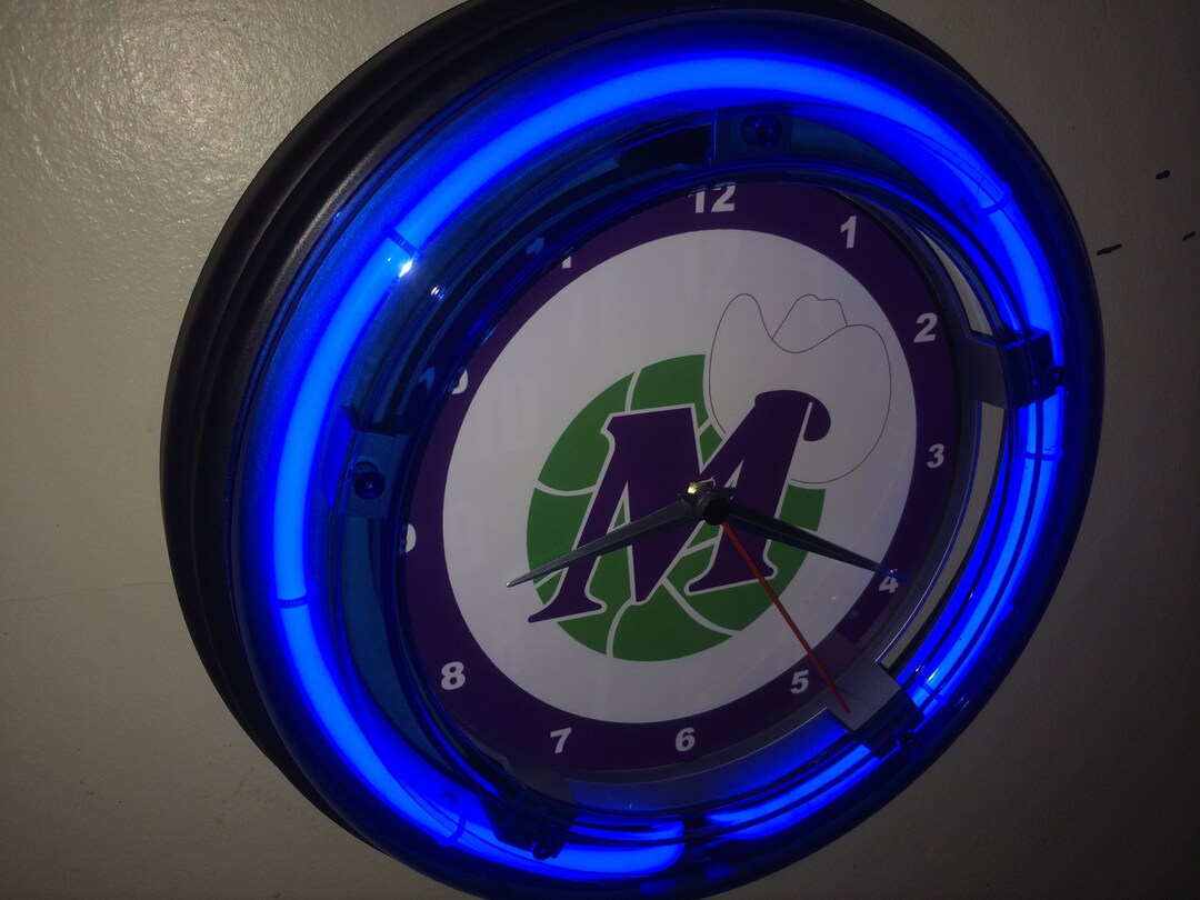 Dallas Mavs Mavericks Basketball Man Cave Bar Neon Wall Clock Man Cave ...