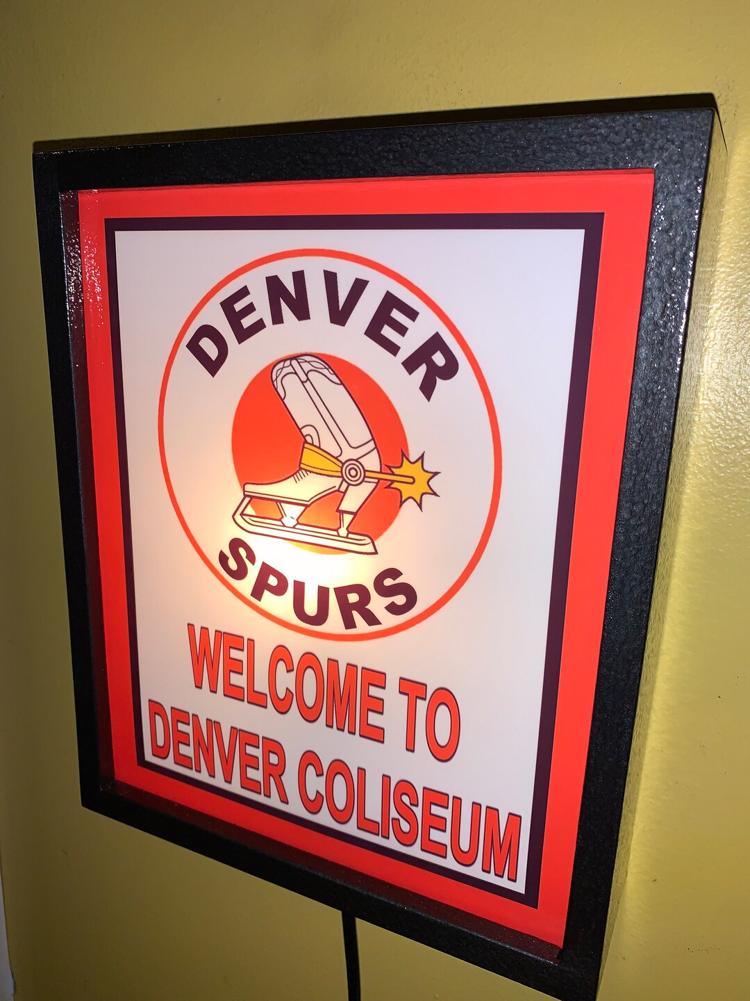 Denver Spurs Hockey Throwback Stadium Bar Man Cave Lighted Advertising ...
