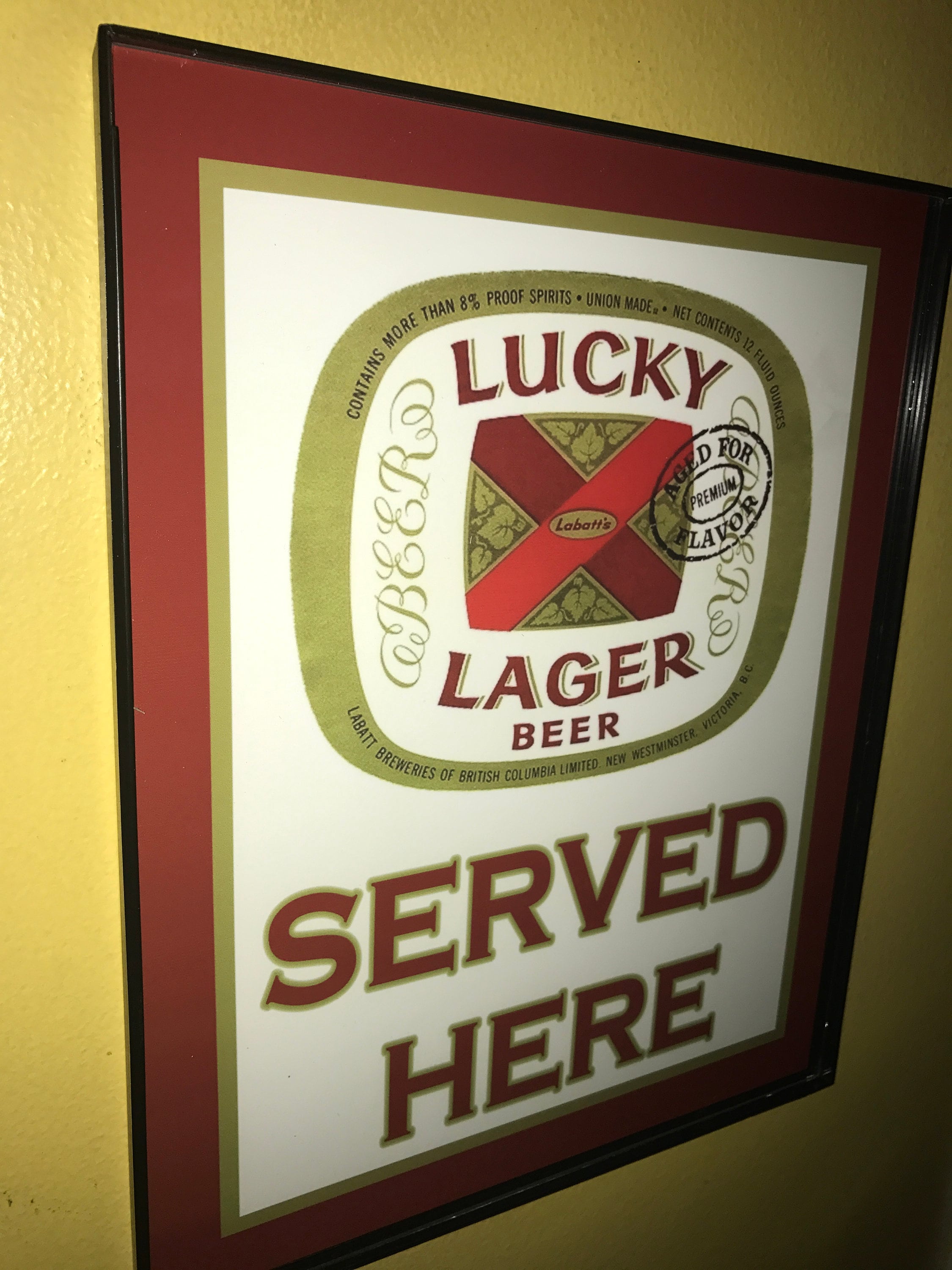 Lucky Lager Served Here Beer Bar Framed Advertising Print Man | Etsy