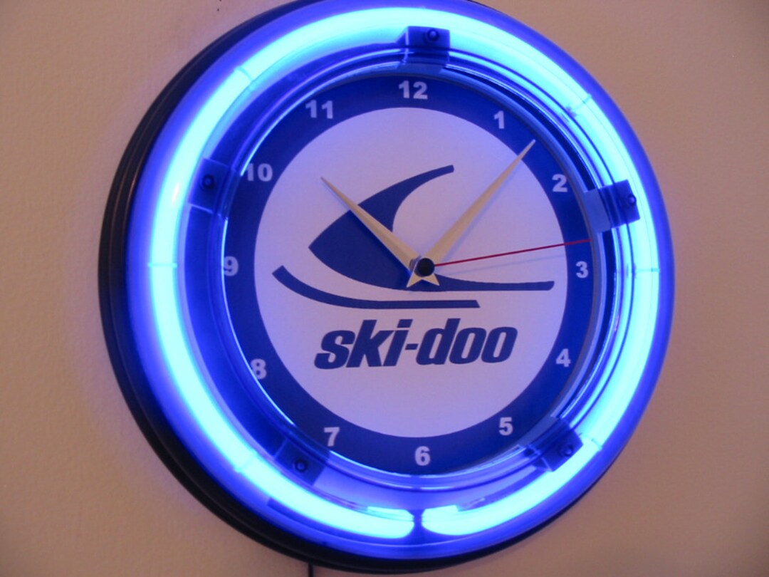 Ski Doo Snowmobile Garage Man Cave Bar Neon Wall Clock Man Cave Sign - Etsy