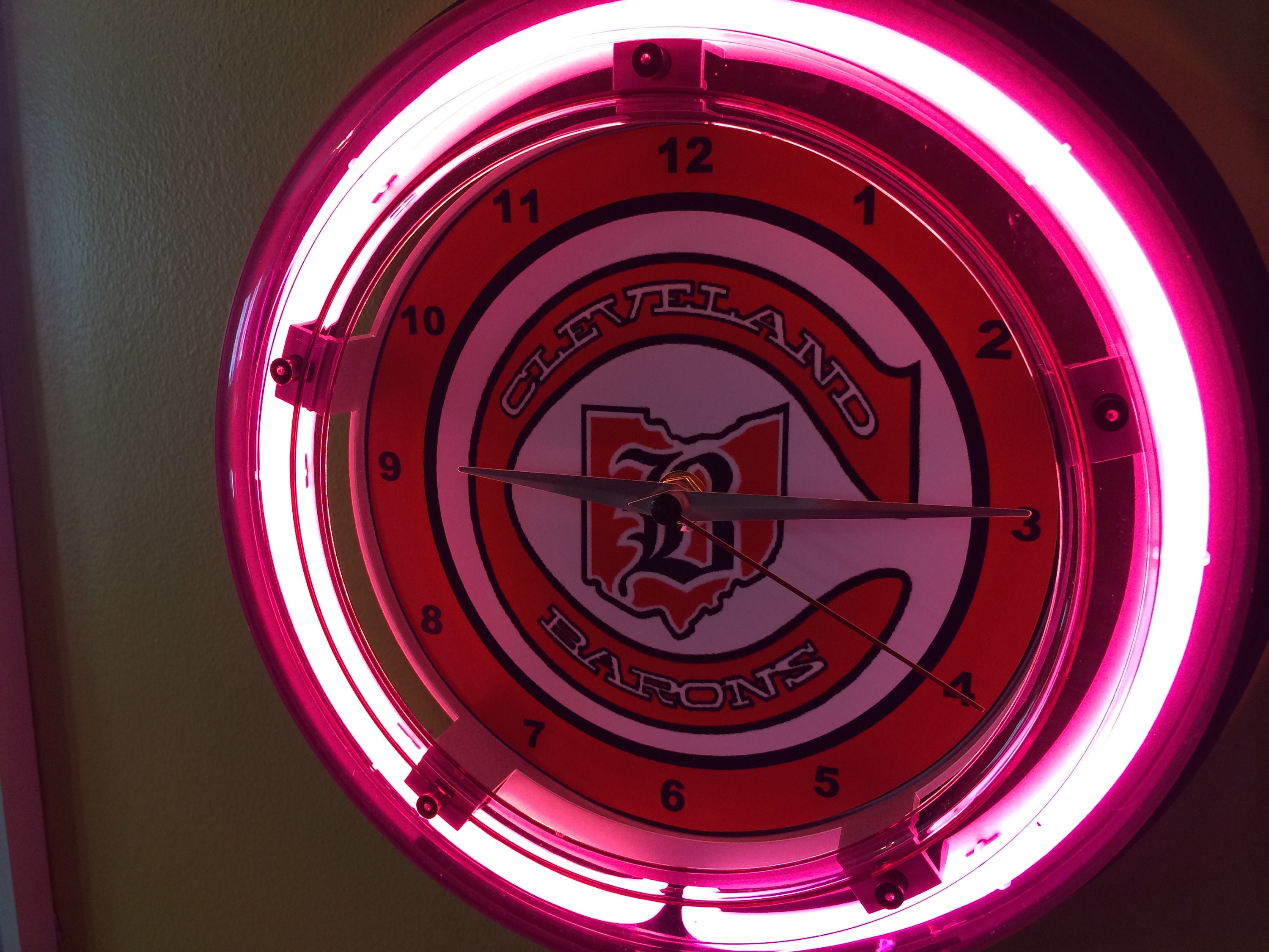 CLEVELAND BARONS Throwback Hockey Bar Neon Wall Clock Man Cave Sign - Etsy