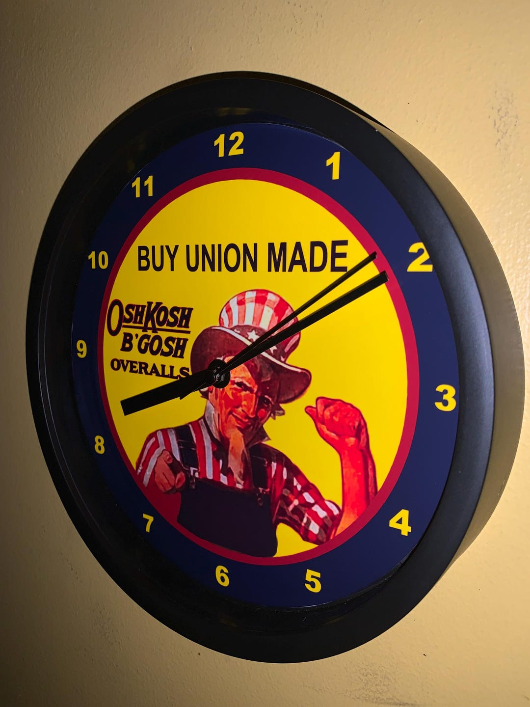 Oshkosh Bgosh Overalls Uncle Sam Clothing Store Advertising Man Cave Clock Sign - Etsy