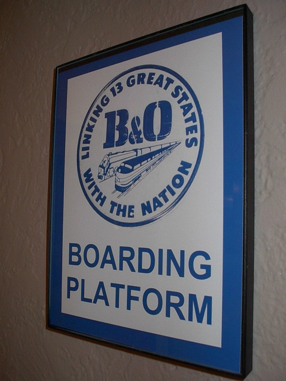 B&O Railroad Train Station Railway Bar Framed Advertising | Etsy
