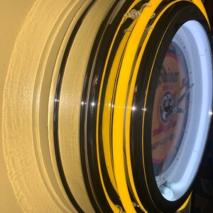 Shiner Bock Texas Beer Bar YELLOW Retro Neon Wall Clock Advertising Man ...