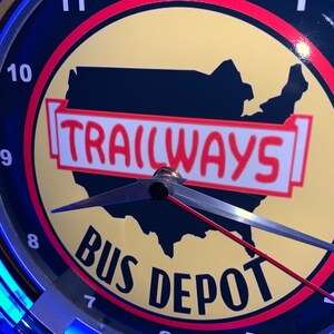 Trailways Bus Driver Depot Station Garage Man Cave Bar Retro Neon Wall ...