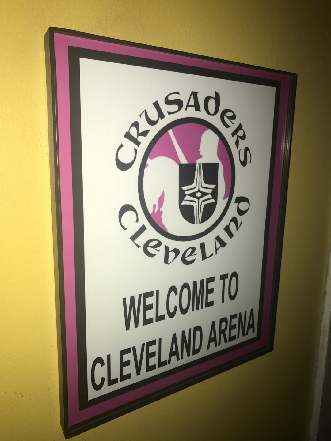 Cleveland Crusaders WHA WHL Hockey Stadium Gameroom Framed Advertising ...