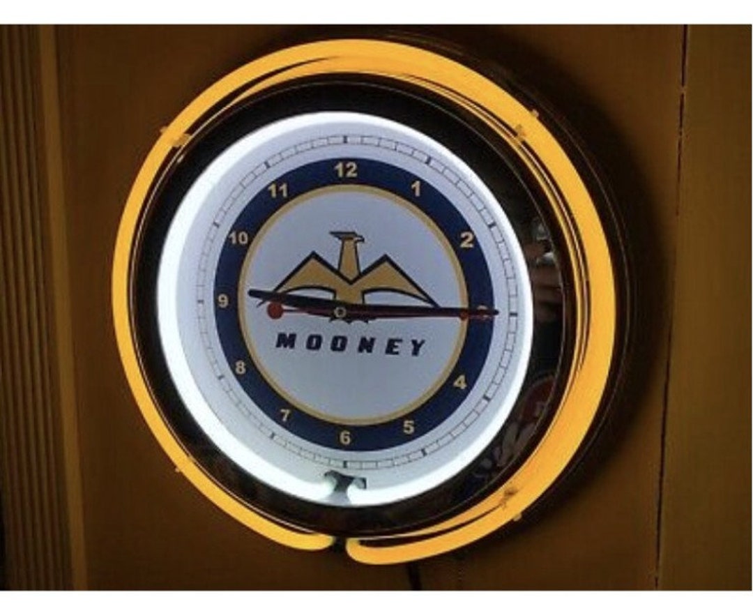 Mooney Aircraft Airplane Pilot Hangar Garage Dealer Bar YELLOW Retro ...