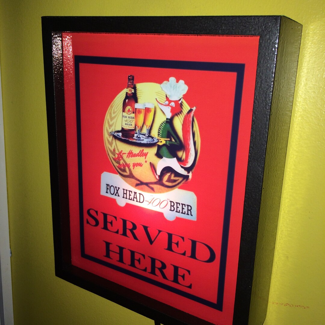 Fox Head 400 Beer Bar Man Cave Retro Lighted Advertising Sign - Etsy