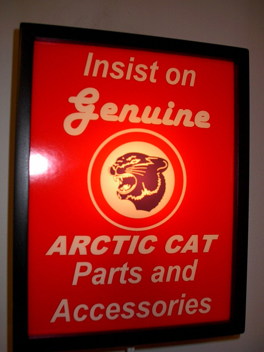 Arctic Cat Genparts Service Snowmobile Garage Dealer Man Cave Lighted ...