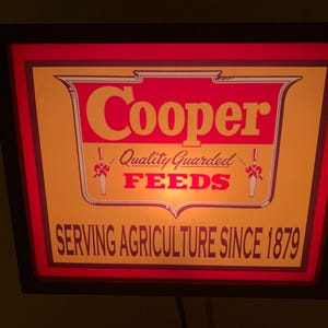 Cooper Farm Feeds Store Farmer Barn Garage Bar Man Cave Lighted ...