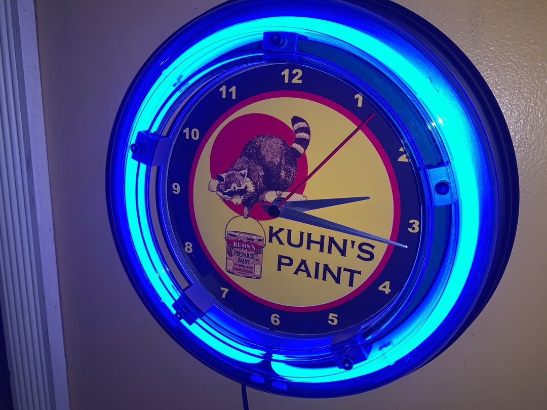 Kuhn's Paint Painter Raccoon Hardware Store Man Cave Bar Retro Neon ...
