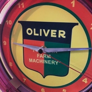OLIVER TRACTOR Farm Farmer Barn Garage Bar Neon Man Cave Retro Wall ...