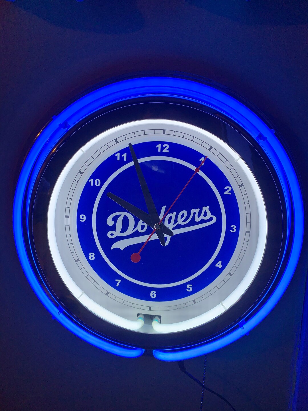 LA Los Angeles Dodgers Baseball Bar BLUE Neon Wall Clock Advertising ...