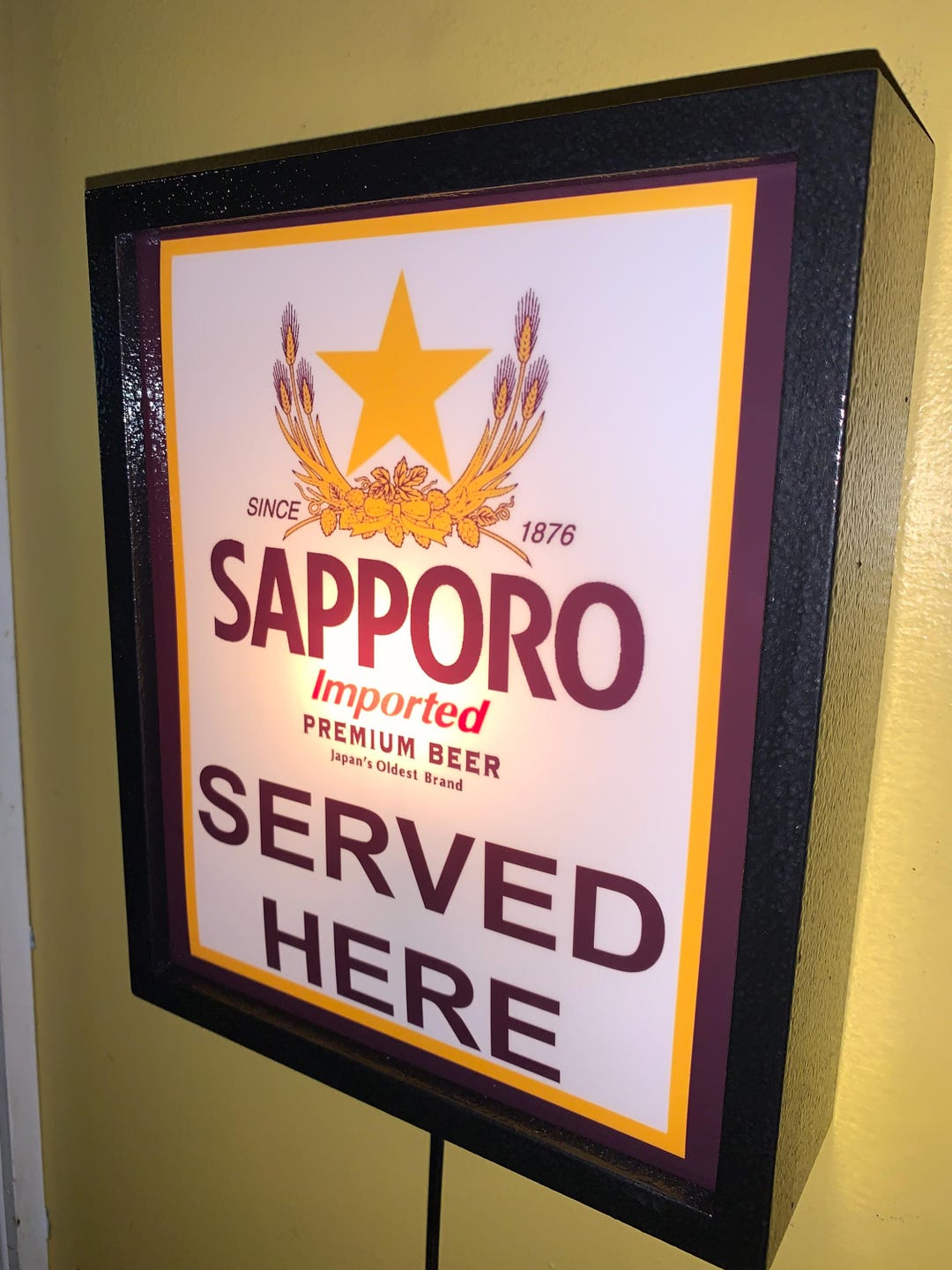Sapporo Japanese Beer Hibachi Bar Man Cave Retro Lighted Advertising ...