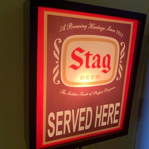 Stag Beer Served Here Bar Bartender Man Cave Retro Lighted Advertising ...