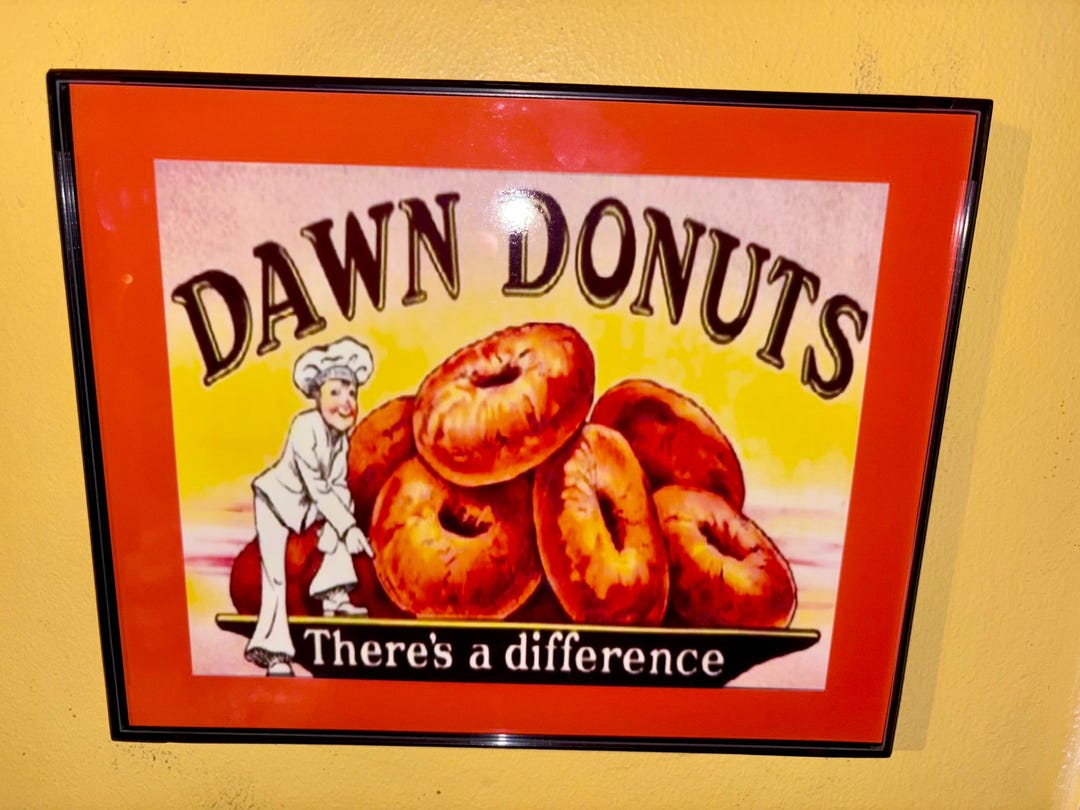 Dawn Doughnuts Donuts Bakery Kitchen Diner Store Framed Advertising ...