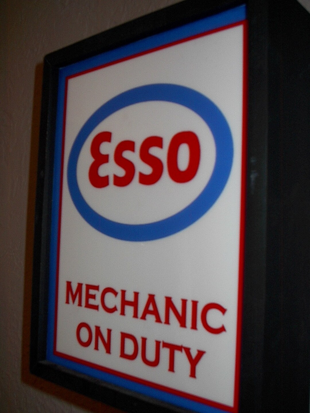 Esso Oil Gas Service Station Garage Mechanic Man Cave Lighted ...