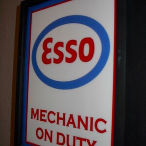 Esso Oil Gas Service Station Garage Mechanic Man Cave Lighted ...
