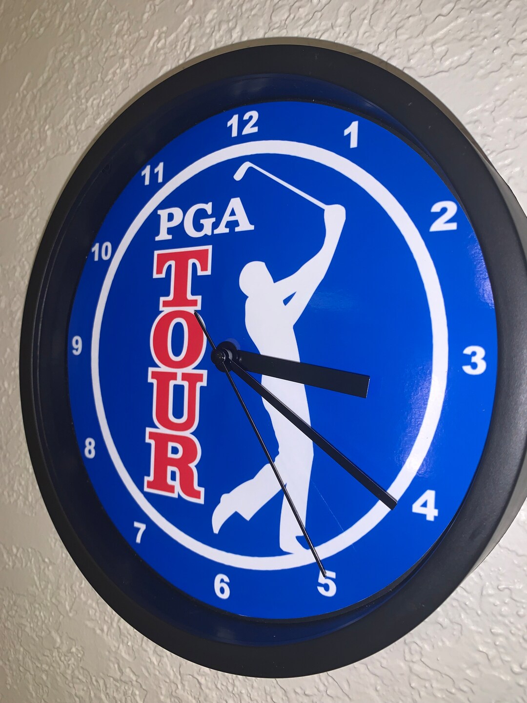 PGA Tour Golf Golfer Clubhouse Bar Advertising Man Cave Black Clock ...