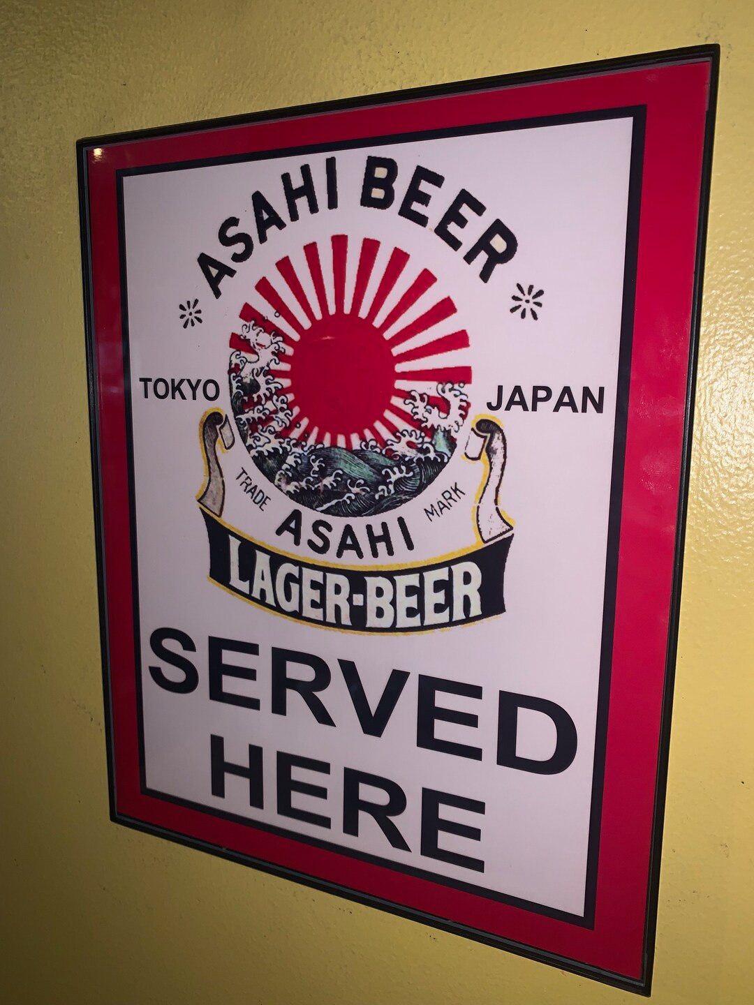 Asahi Tokyo Lager Japan Japanese Beer Bar Framed Advertising Print Man ...
