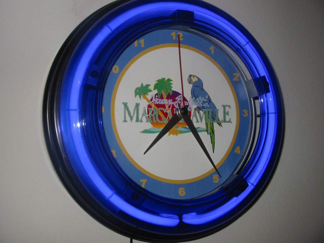 Jimmy Buffett Margaritaville Tiki Bar Man Cave Neon Wall Clock ...