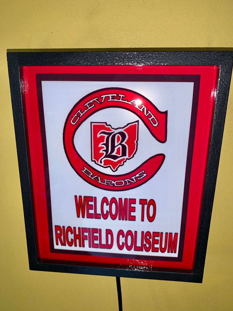 Cleveland Barons Hockey Throwback Arena Stadium Bar Man Cave Lighted ...