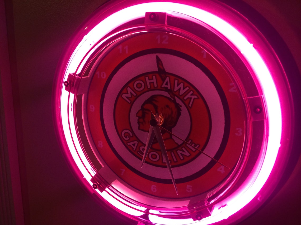 MOHAWK Gas Service Station Oil Garage Mechanic Neon Lighted Retro Wall ...