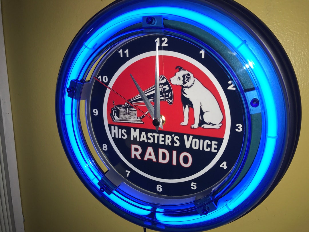 RCA Nipper Dog Radio Repair Shop Store Bar Neon Man Cave Wall Clock Advertising Sign - Etsy