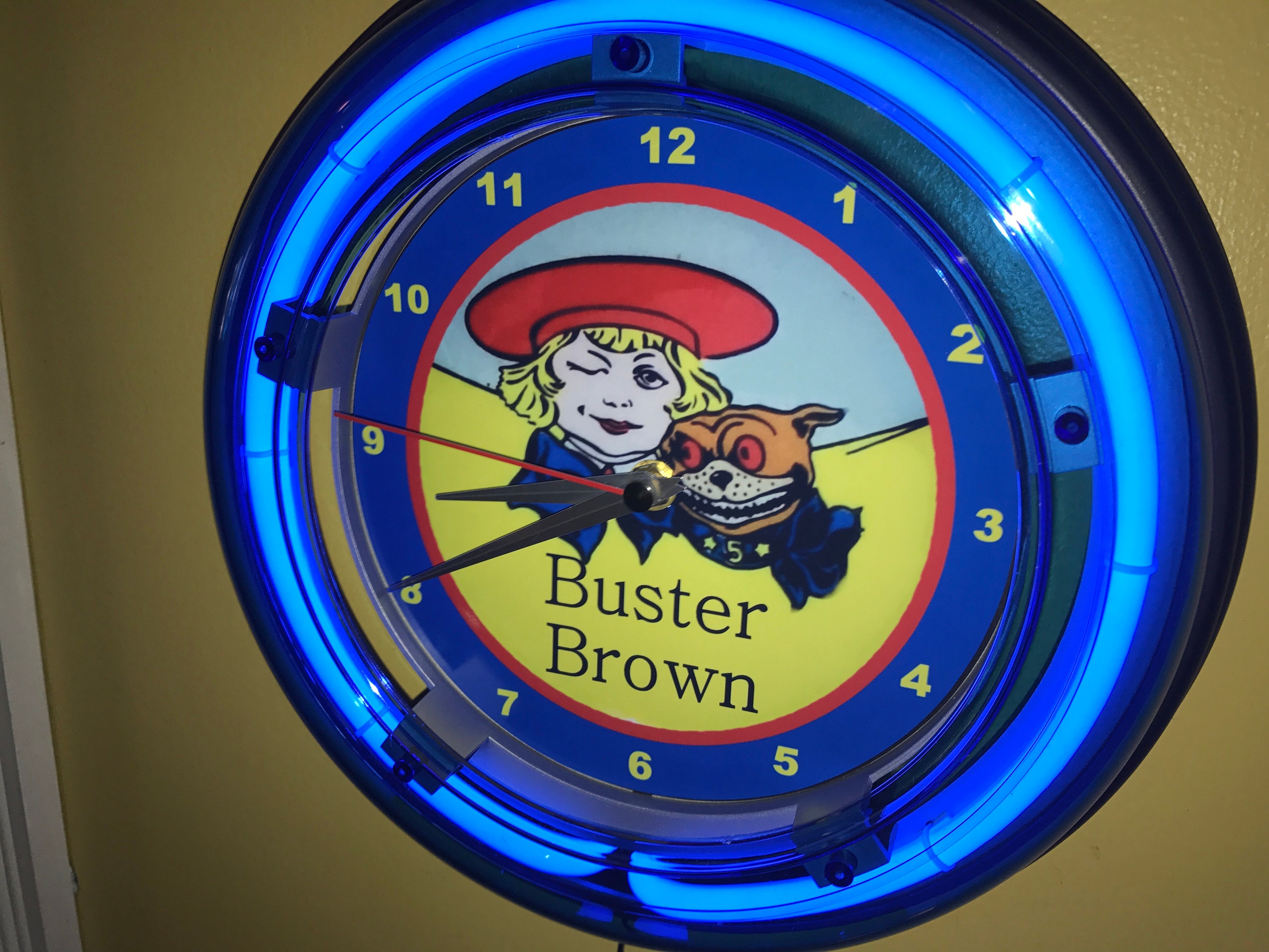 Buster Brown Shoes Store Retro Neon Wall Clock Advertising - Etsy