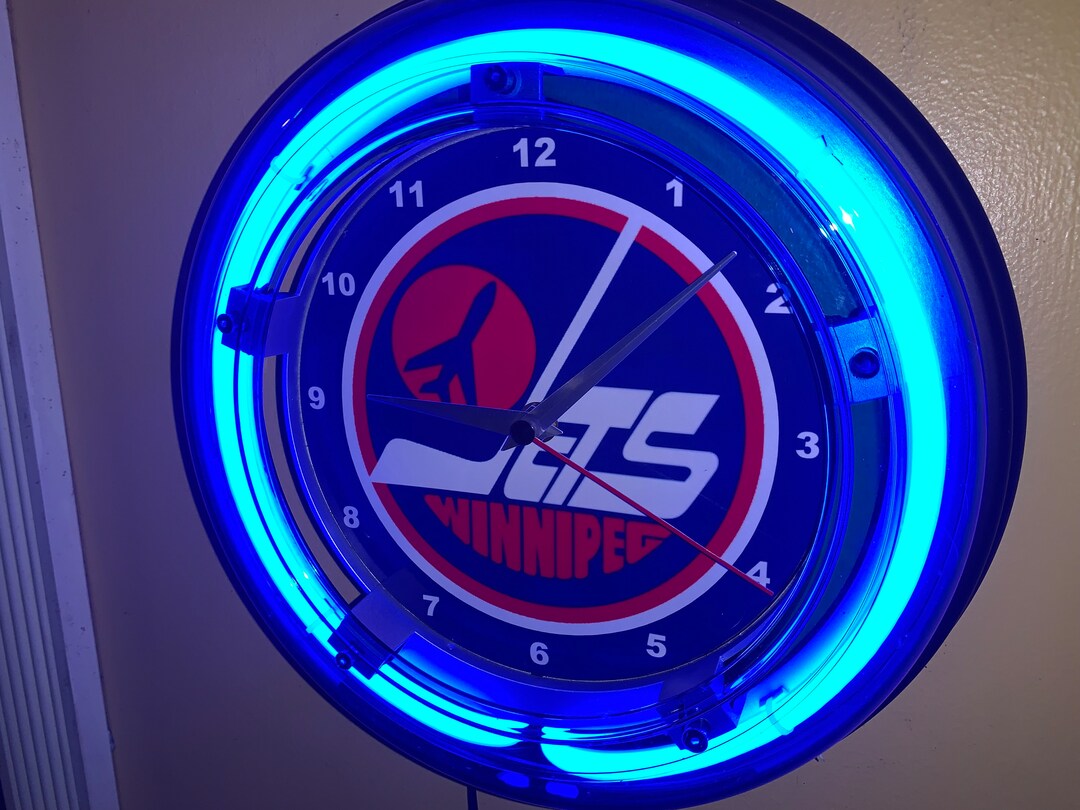 Winnipeg Jets Throwback Hockey Man Cave Bar Neon Wall Clock Sign - Etsy
