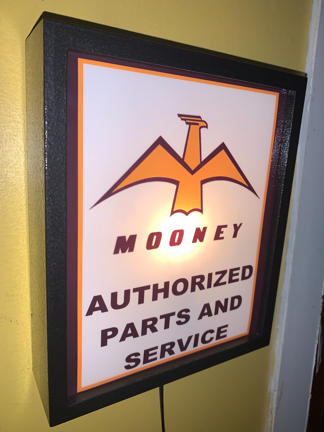 Mooney Authparts Aircraft Airplane Pilot Garage Dealer Man Cave Lighted ...