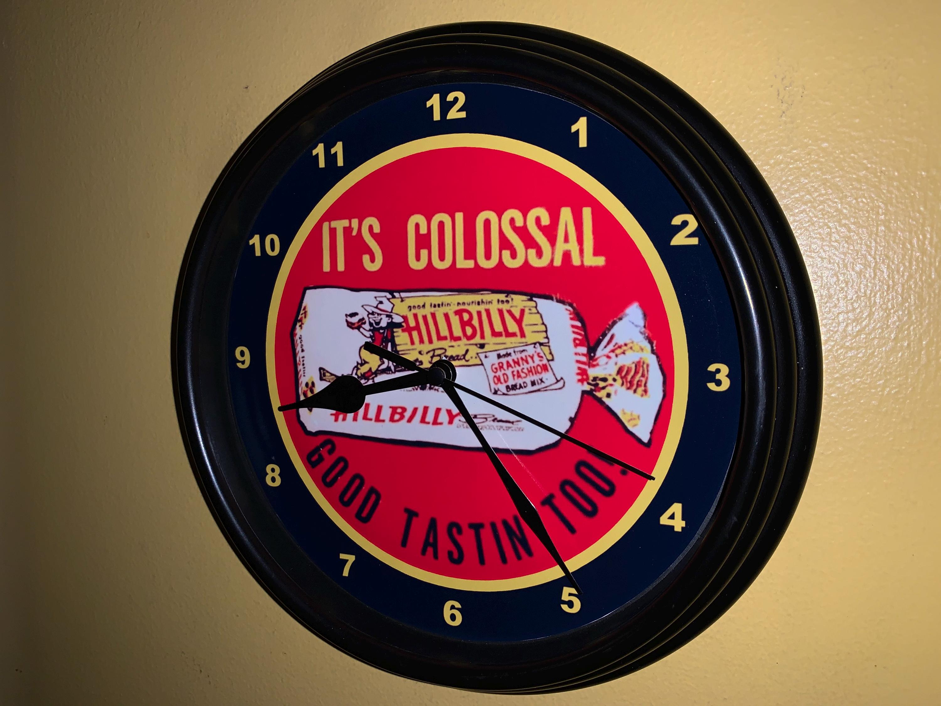 Hillbilly Bread Bakery Grocery Store Kitchen Diner Advertising Clock ...