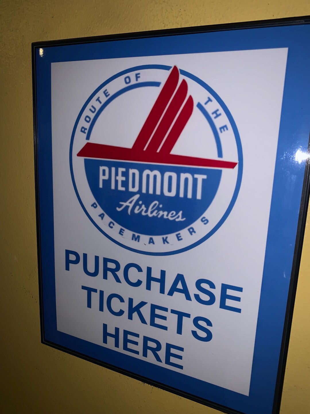 Piedmont Airlines Pilot Stewardess Airport Bar Framed Advertising Print ...
