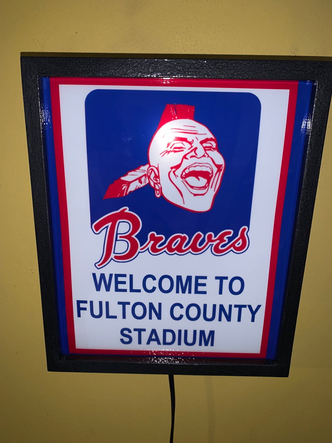 Atlanta Braves Baseball Throwback Stadium Bar Man Cave Lighted ...