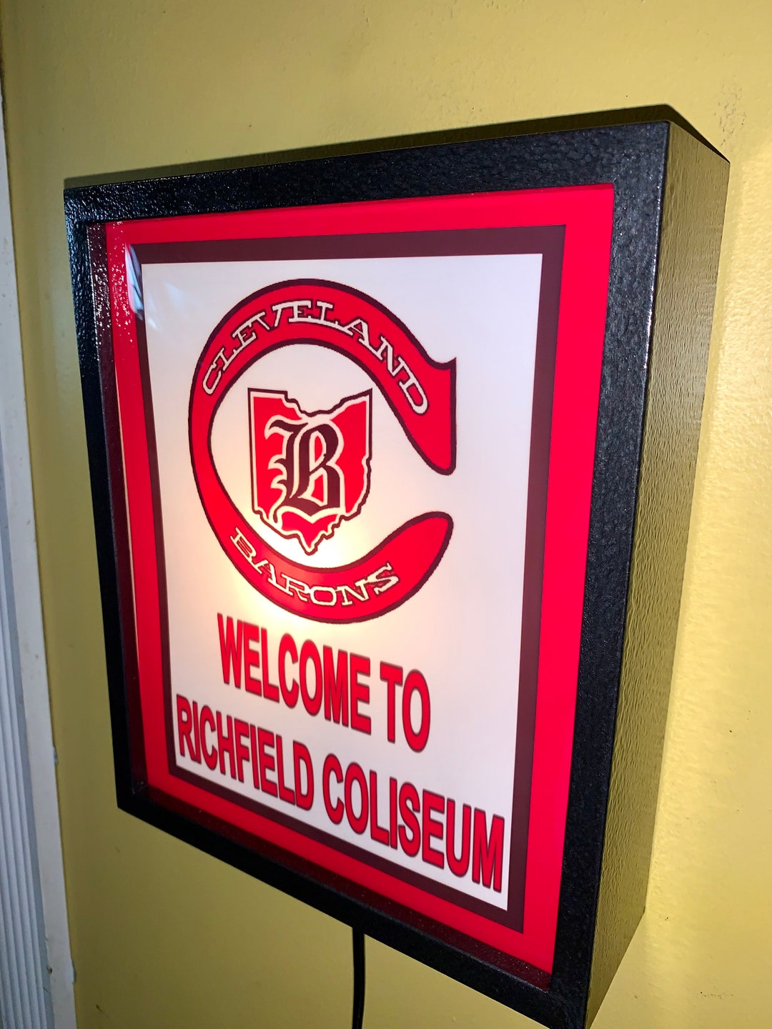 Cleveland Barons Hockey Throwback Arena Stadium Bar Man Cave Lighted ...